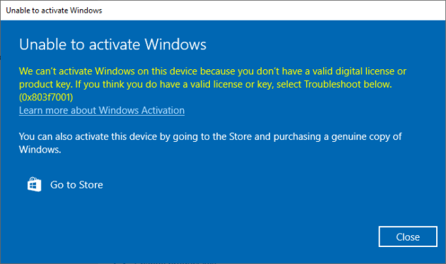 Difference between online and phone activation key